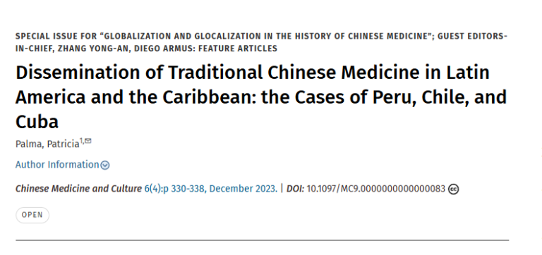 Dissemination of Traditional Chinese Medicine in Latin America and the ...